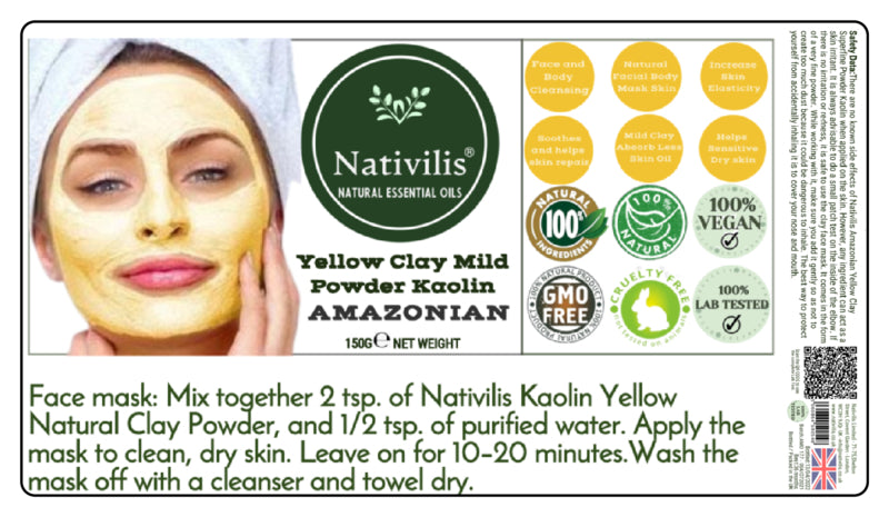 Yellow Kaolin Clay | Clay Powder | Nativilis Natural Essential Oils